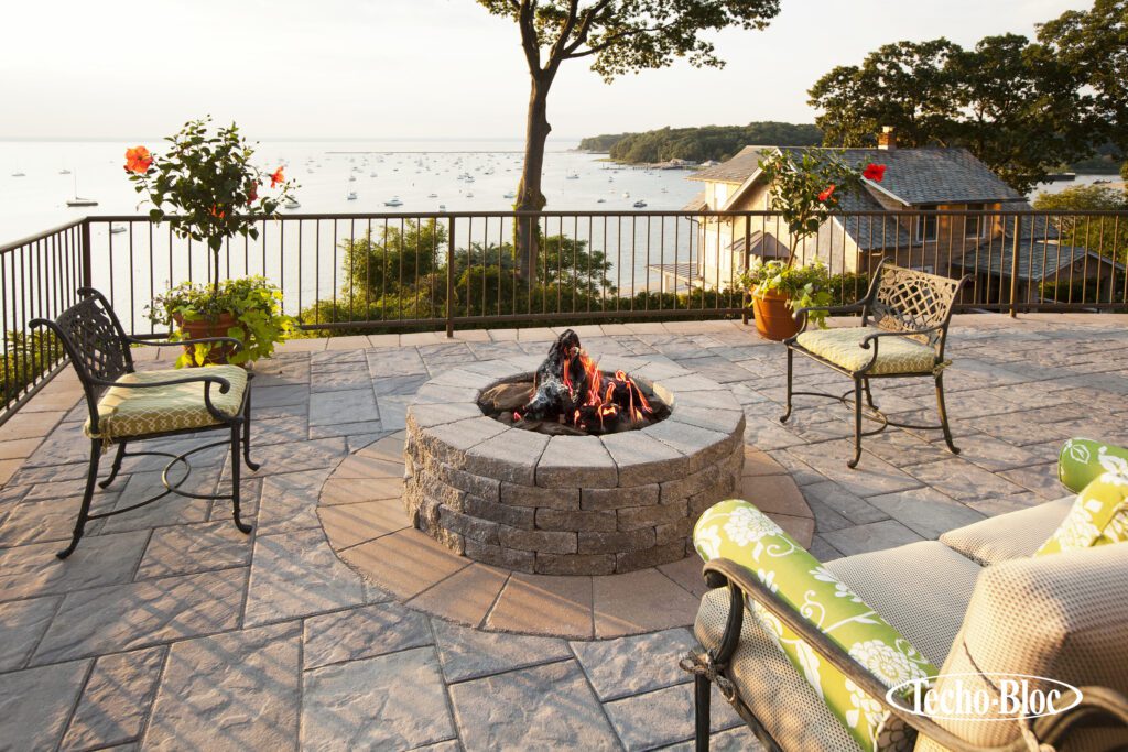 Techo-Bloc Fire Pit, Patio - Astro Masonry, Long Island, NY